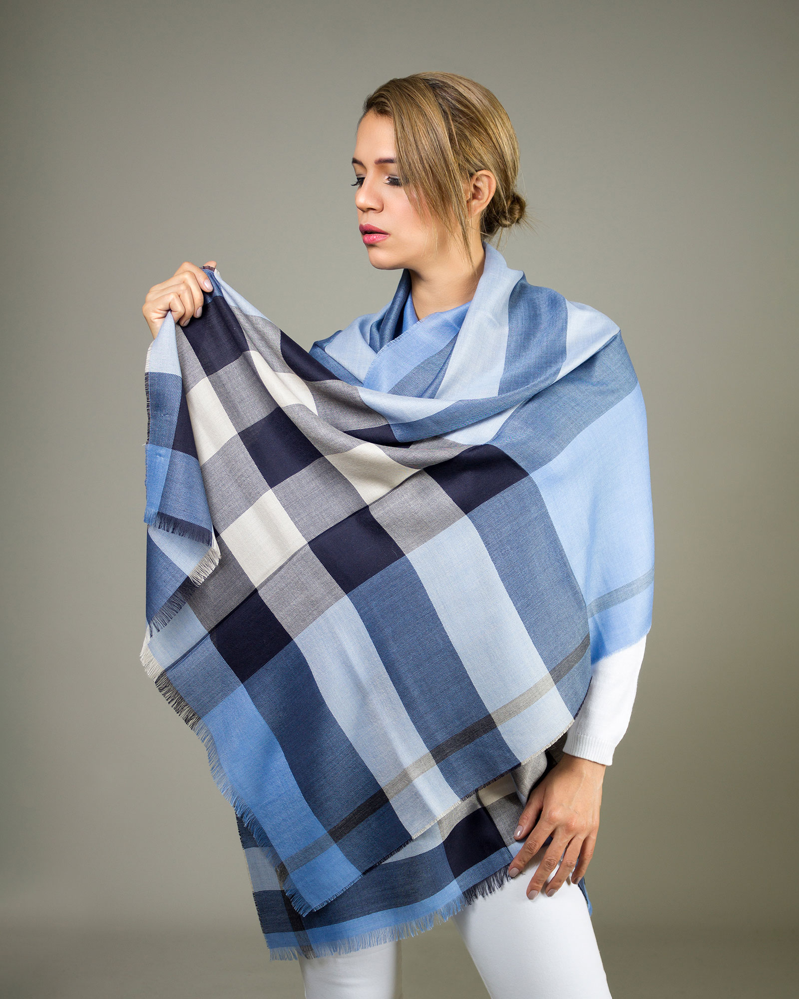 Baby alpaca silk scottish stole