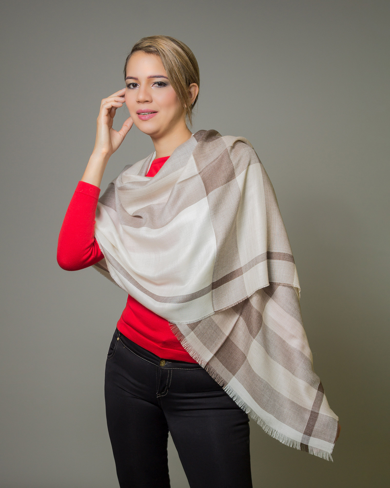 Baby alpaca silk scottish stole